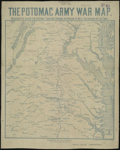 The Potomac Army War Map Designed To Show The Present Fighting Ground