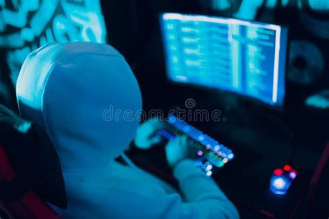 hacker using computer malware software and hacking binary code digital