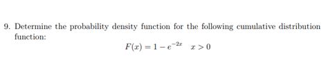 Solved Determine The Probability Density Function For The Chegg