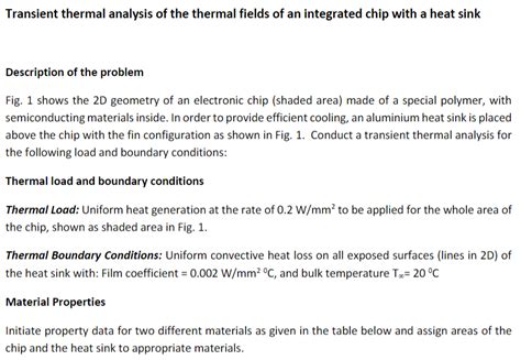 Solved Transient Thermal Analysis Of The Thermal Fields Of