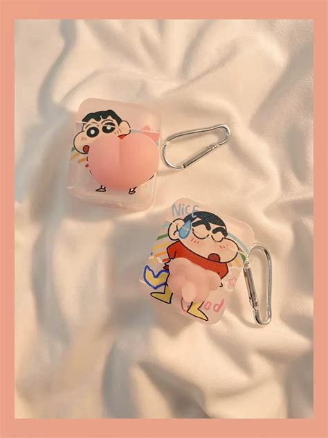 짱구 코끼리 실리콘 Airpods Pro 에어팟케이스 에어팟프로 1 2 에어팟 1 2 3세대 스트랩 실버 명품 감성 인스타 유니크 낙하방지 우정템 에이블리