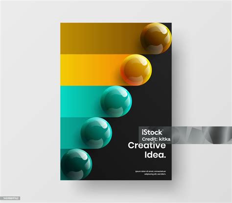 신선한 현실적인 공 플래 카드 그림입니다 독특한 팜플렛 A4 디자인 벡터 개념입니다 A4 용지에 대한 스톡 벡터 아트 및 기타