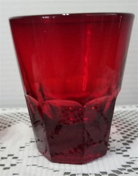 Vintage Royal Ruby Glass Old Fashioned Tumbler Etsy