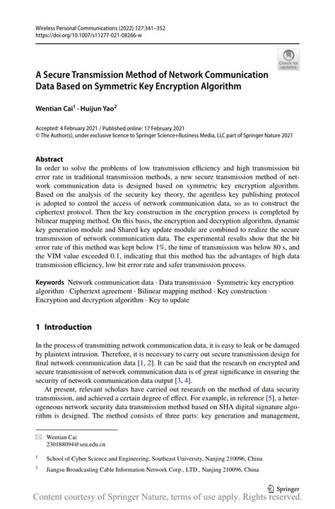 a secure transmission method of network communication data based on