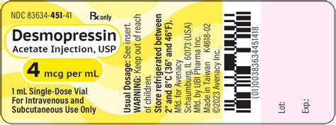 Dailymed Desmopressin Acetate Injection Solution