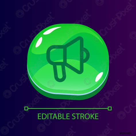 Loudspeaker Glossy Ui Button With Linear Icon Stock Vector 5561803
