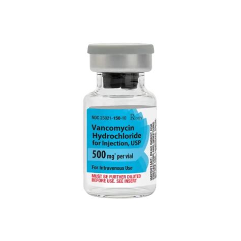 Vancomycin Hcl Injection 500 Mg Vial Single Dose Vial 10 Ml 10 Tray