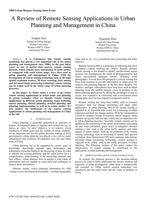 Pdf A Review Of Remote Sensing Applications In Urban Planning And Management In China
