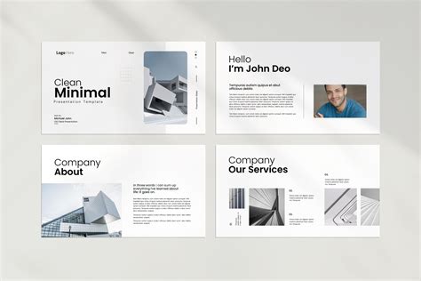 clean minimal presentation template design cuts
