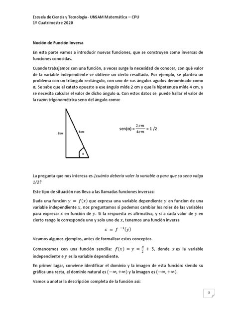 Función Inversa Pdf Función Matemáticas Ecuaciones