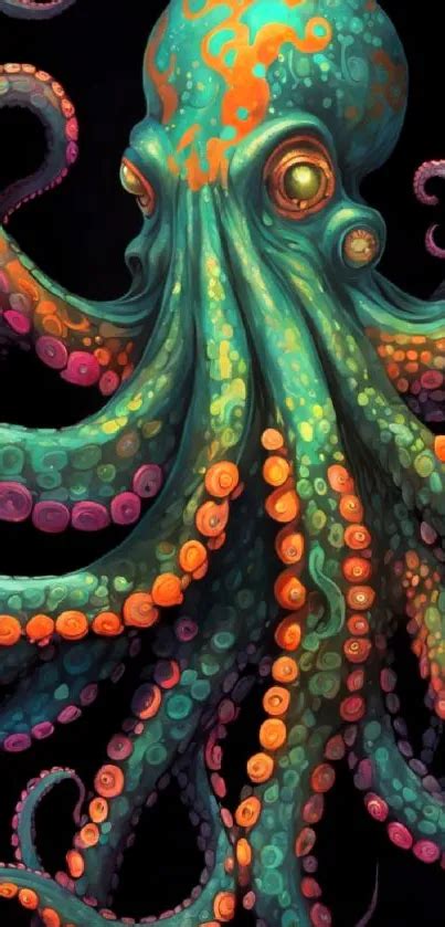 Vivid Octopus Art Wallpaper Free Download