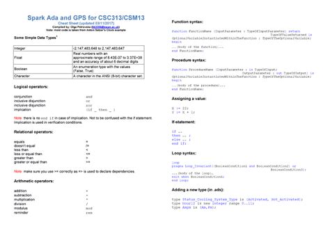 Cheatsheet V2 Studocu