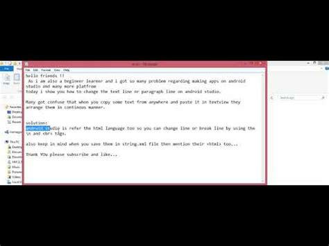 Android Studio Change The Text Line Or Arranging Paragraph In Text View YouTube