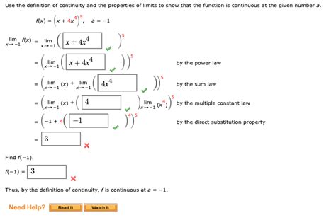 solved use the definition of continuity and the properties