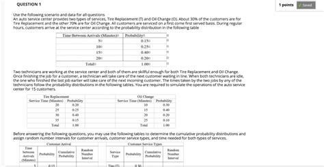 Question 1 1 Points Saved Use The Following Scenario