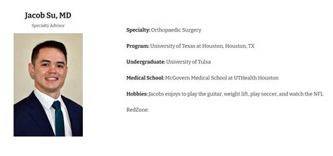 Jacob Su Md Orthopedic Surgery Specialty Advisor