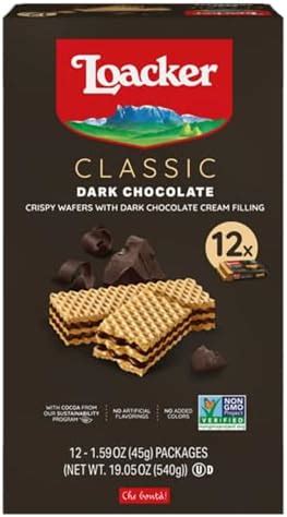 Loacker Classic Double Choc Wafers Premium Crispy Cocoa