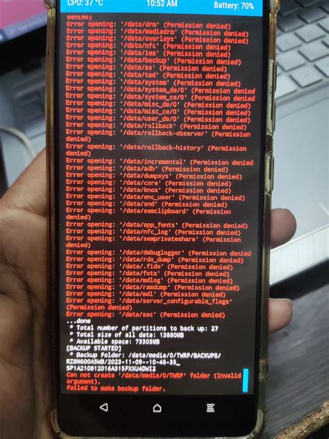 Unable To Take Backup Of Rom In Twrp Recovery Device Samsung A31 Rcustomromsguide