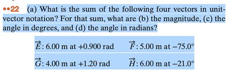solved what is the sum of the following four vectors in