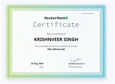 Krishnveer Singh On Linkedin Hackerrank Challenge Sql