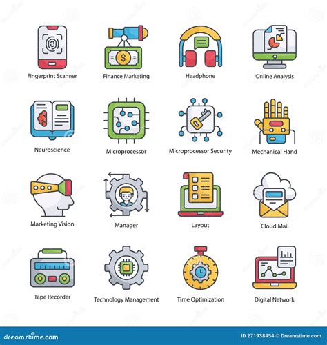 Technology Vector Fill Outline Icon Design Illustration. Technology ...