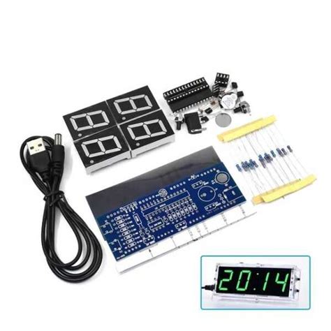 Diy Green Led Electronic Microcontroller Digital Clock Time Kit Buy