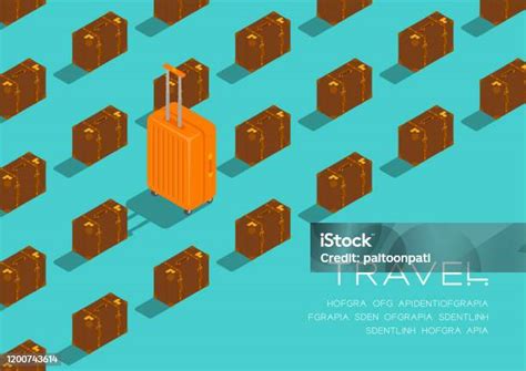수하물 3d 아이소메트릭 패턴 여행 비즈니스 컨셉 포스터 및 소셜 배너 포스트 수평 디자인 일러스트레이션 복사 공간 벡터 Eps 10 가방에 대한 스톡 벡터 아트 및 기타
