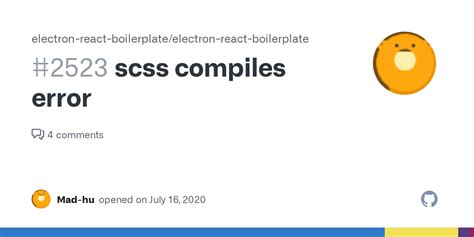 Scss Compiles Error · Issue 2523 · Electron React Boilerplateelectron
