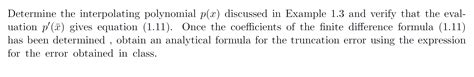 Determine The Interpolating Polynomial Px Discussed