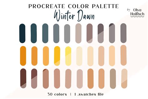 Winter Procreate Color Swatches Palette Graphic By Olya Haifisch · Creative Fabrica