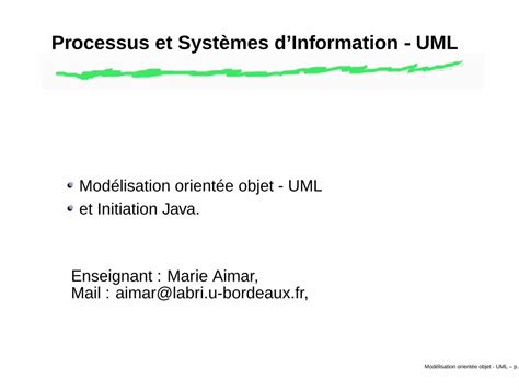 pdf modélisation orientée objet uml et initiation java dept info