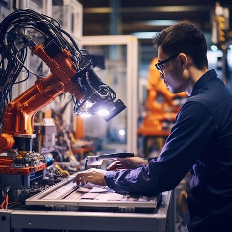 Premium Photo Engineer Using Laptop Computer Maintenance Automatic