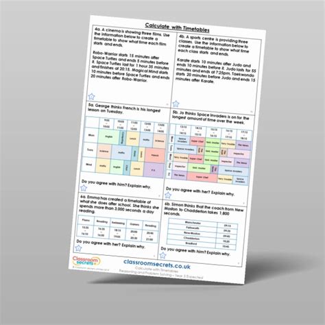 Year 5 Calculate With Timetables Reasoning And Problem Solving Resource Classroom Secrets