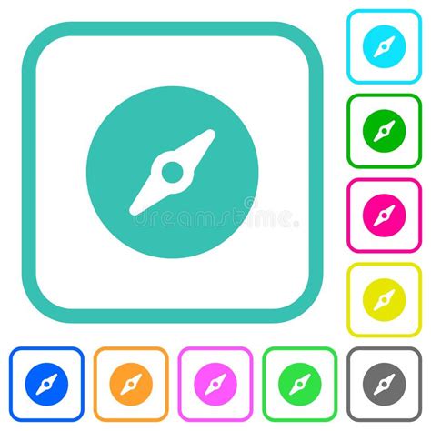 Simple Compass Vivid Colored Flat Icons Stock Vector Illustration Of South Vector 221865215