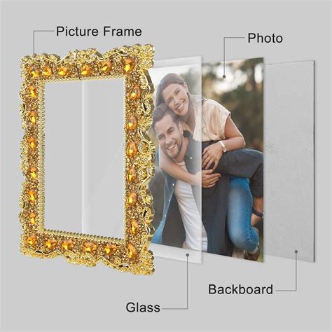 Retro Plated Picture Frame Luxury Vintage Pearl Photo Frames For