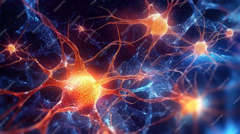 Premium Ai Image Glowing Neural Network With Fiery Synapses