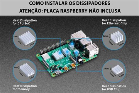 Kit De Dissipadores De Calor Para Raspberry Pi 4 4 Unid