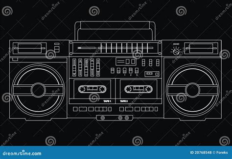 Ghetto Blaster Stock Vector Illustration Of Retro Audio