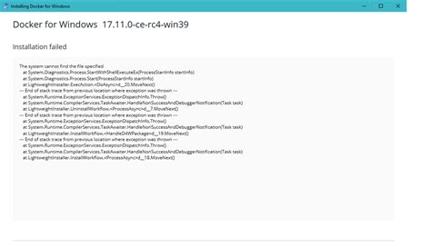 Docker For Windows Ce Rc Win Installation Fails Issue Docker For Win GitHub