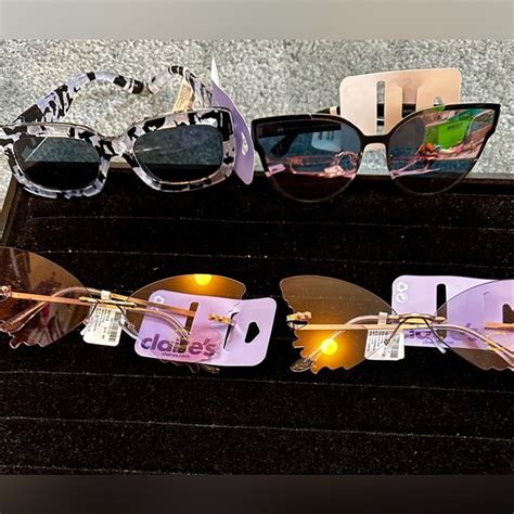 Claires Accessories Lot Of 4 Claires Sunglasses Black White