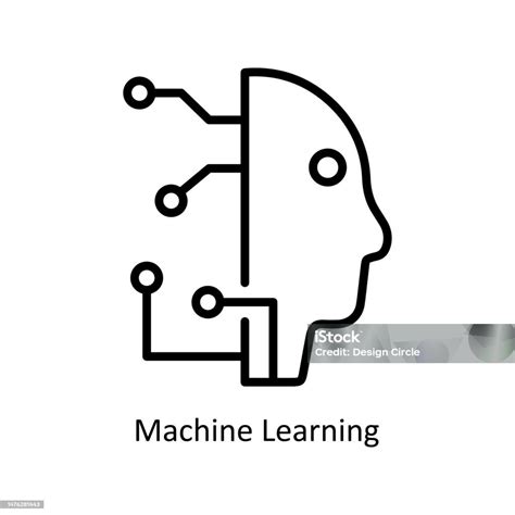 기계 학습 벡터 개요 아이콘 디자인 그림입니다 흰색 배경의 데이터 기호 Eps 10 파일 머신 러닝에 대한 스톡 벡터 아트 및