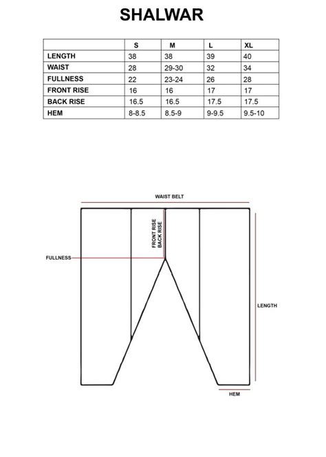 Size Guide Khas Stores