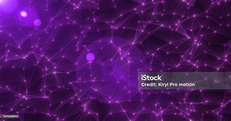 추상 보라색 빛나는 에너지 라인과 삼각형 신경총 삼각 측량 과학적 미래 하이테크 배경 0명에 대한 스톡 사진 및 기타 이미지 0명 3차원 형태 가상현실 Istock
