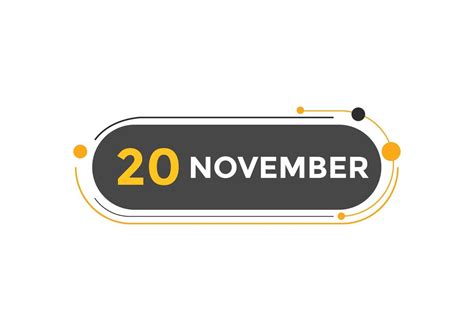 Recordatorio Del Calendario Del 20 De Noviembre Plantilla De Icono De