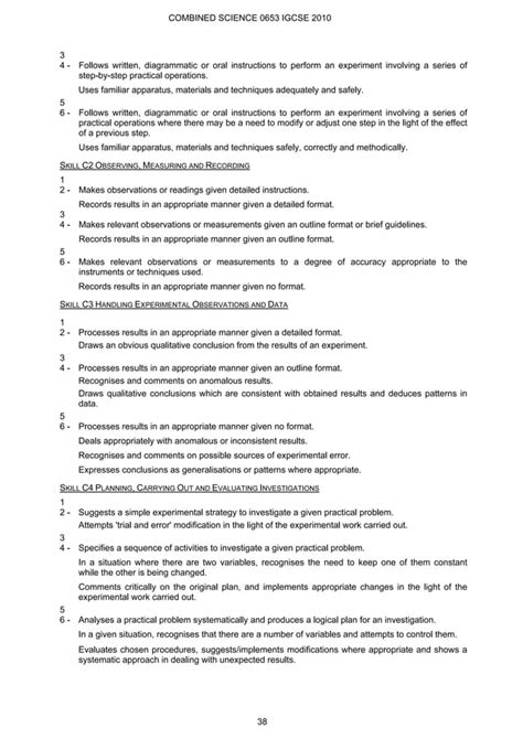 Igcse Combined Science Syllabus 2010