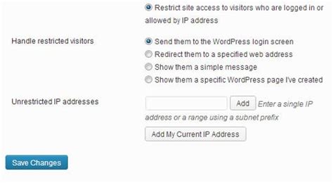 how to restrict wordpress site access by ip or logged in users