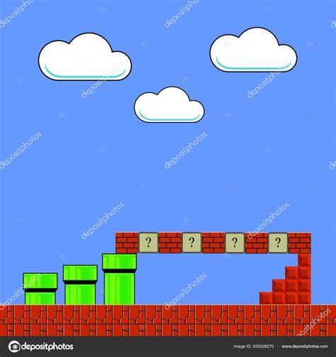 오래된 파이프와 클래식 복고풍 아케이드 디자인 비디오 풍경입니다 비디오 인터페이스 스톡 벡터 ©panthermediaseller 505509270