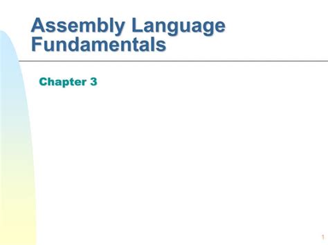 Assembly Language Basics Ppt
