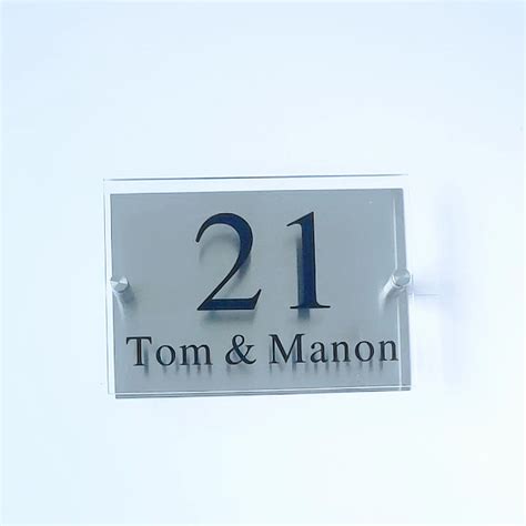 Acrylic Contemporary House Number Room Numbers Signs Plaques Glass