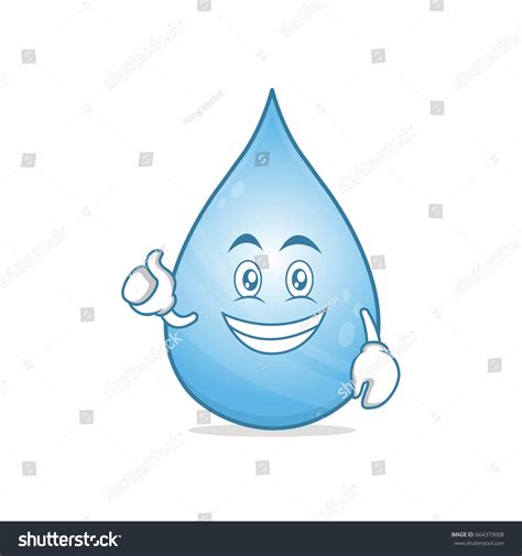 Optimistic Water Cartoon Character Vector Illustration Stock Vector Royalty Free 664379008